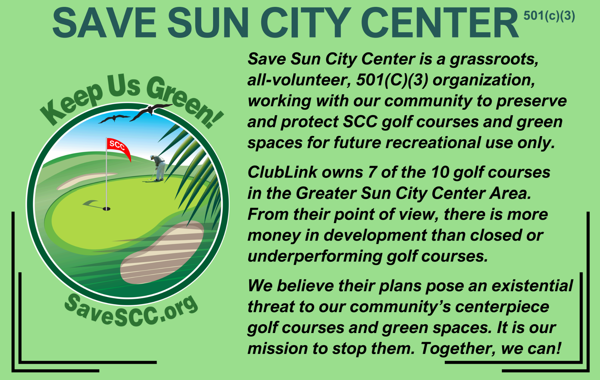 Save SCC Green Spaces Status – March 11, 2026 | Save Sun City Center